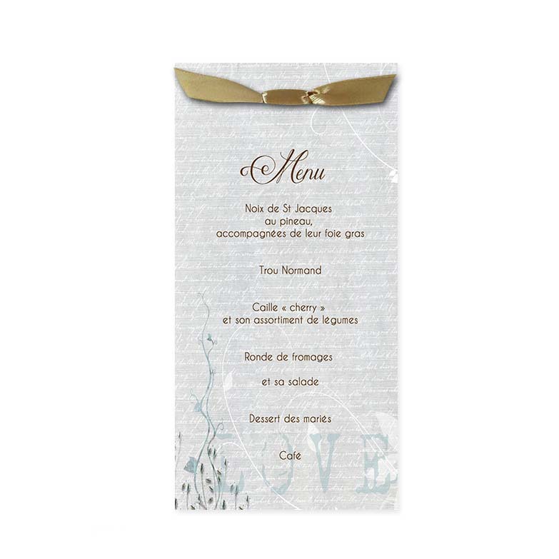 Carte menu "once upon a time" - FairePartUnique